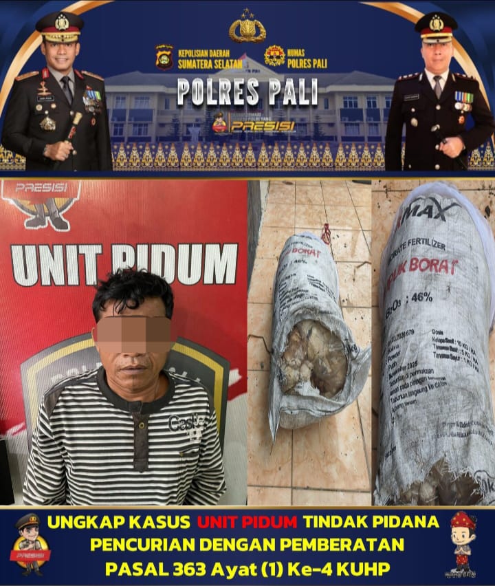 Sat Reskrim Polres PALI Ungkap Kasus Pencurian Getah Karet, Satu Pelaku Berhasil Diamankan ...