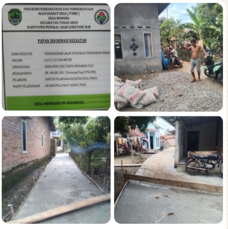 PEMBANGUNAN JALAN SETAPAK DI DESA MODONG, WUJUD KOMITMEN PEMERINTAH ...